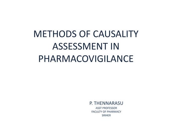 Causality assessment scales | PDF