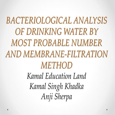 Methods of collectons of water samples and microbiological (1) | PPTX