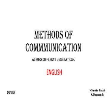 Methods of commmunication across different generations | PPTX