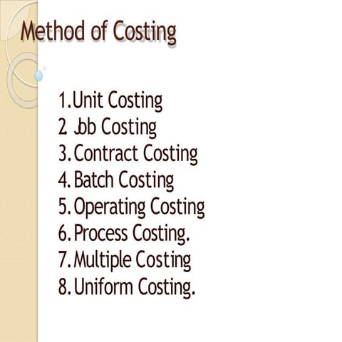 methods of costing.pptx powerpoint presentation | PPTX