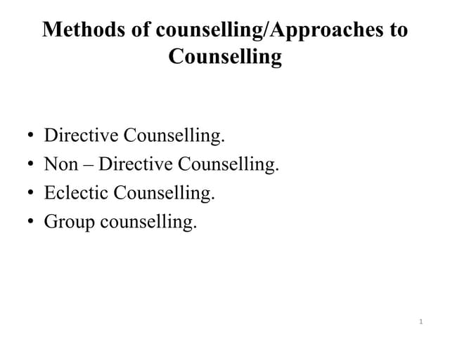 Types of counselling | PPTX