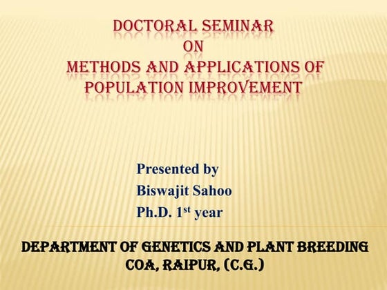 Plant Breeding Systems | PPT