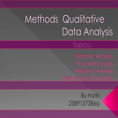 Methods of data analysis | PPSX