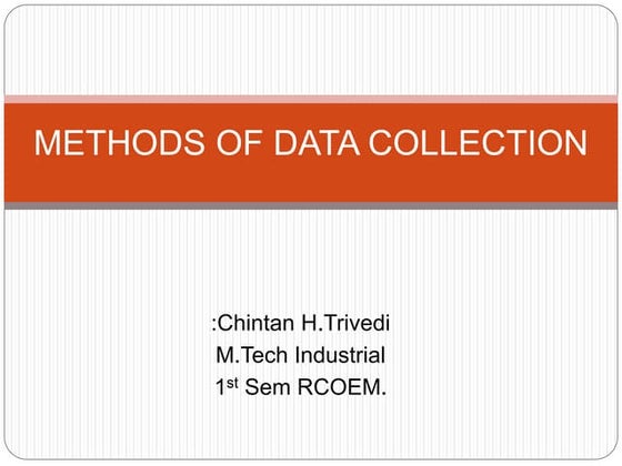 Methods of data collection (research methodology) | PPT
