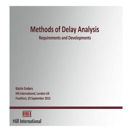 Methods of delay analysis | PDF