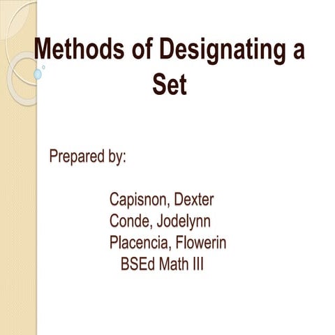 Methods of Designating a Set | PPTX