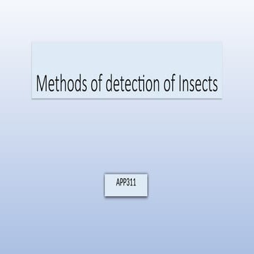 Methods of detection of insectsmpest pestpptx | PPTX
