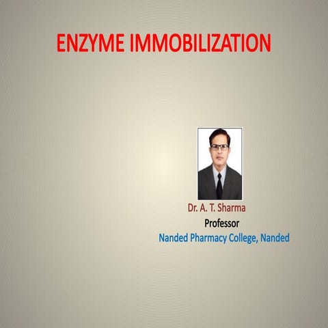 Enzyme immobilization and applications | PPT
