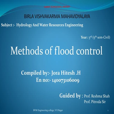 Methods of flood control | PPT | Free Download