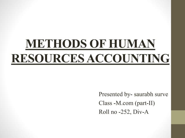 Human resource accounting