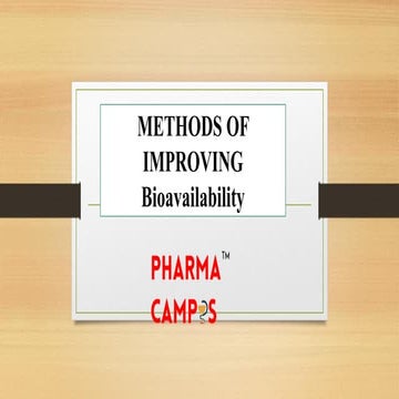 Methods of improving bioavailability | PDF
