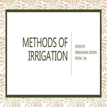 Traditional methods of irrigation | PPTX