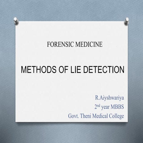 Methods of lie detection | PPTX