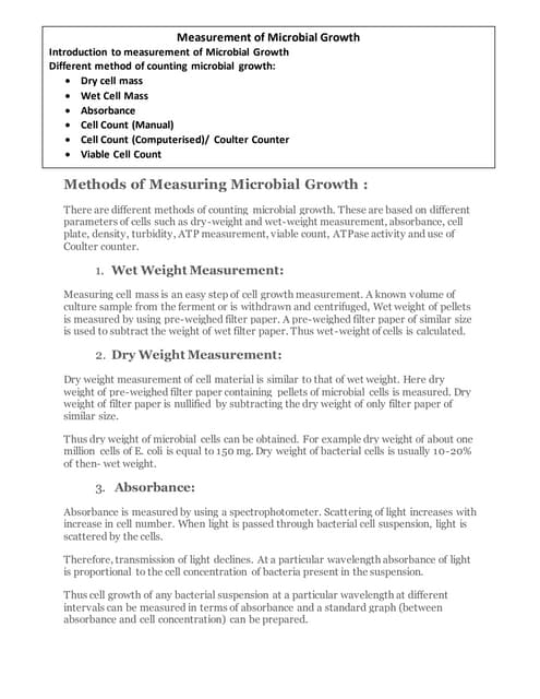 Calculating bacterial growth | PDF