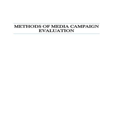 Methods of media campaign evaluation | PDF