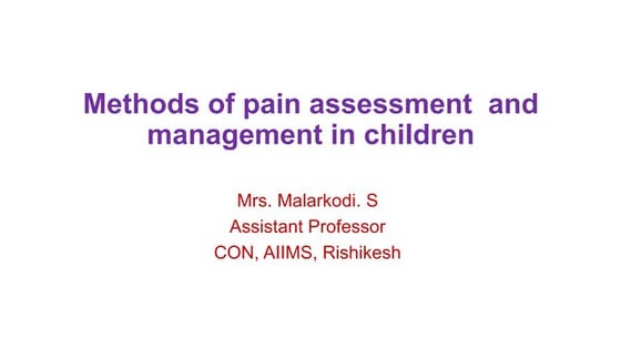 Pediatric pain assessment | PDF