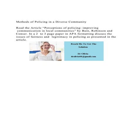 Methods of Policing in a Diverse CommunityRead the Article .docx