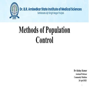 Methods of population control Community Medicine | PPTX