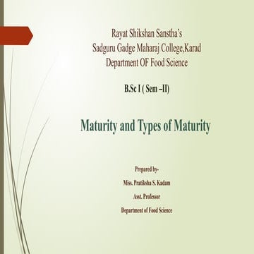 Physiological maturity indices in tropical fruit crops | PPTX