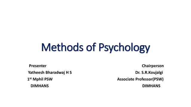 Methods of psychology | PPTX