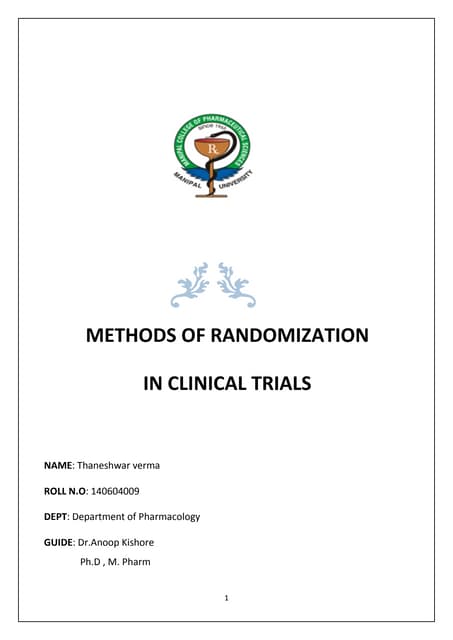 Methods Of Randomization Final Pdf