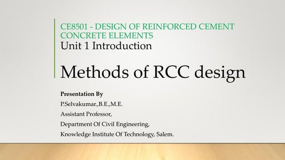 Design of rcc structures note | PDF