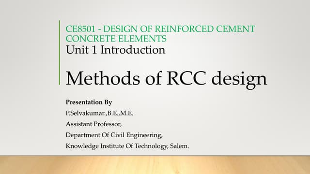 Rcc design by working stress method | PPTX