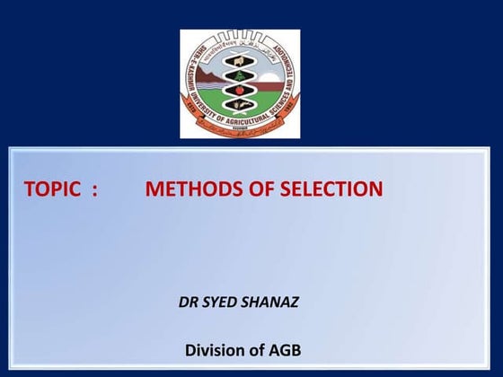 Response to Selection | PPT