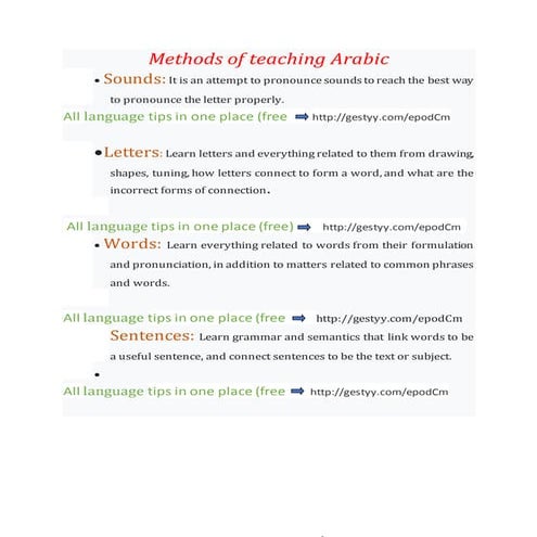 Methods of teaching arabic | DOCX