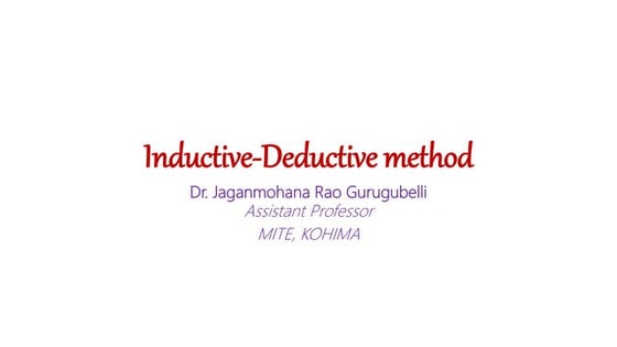 Inductive and deductive method of teaching | PPTX