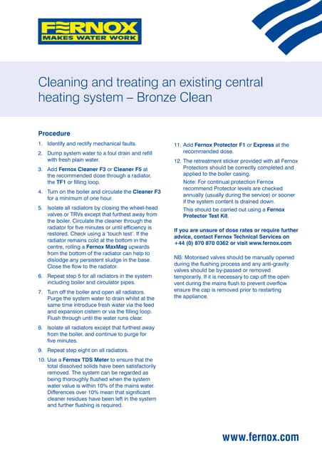 How To Clean A Central Heating System | PDF