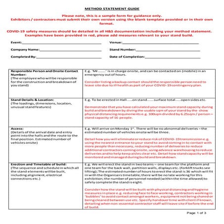 Method Statements Examples