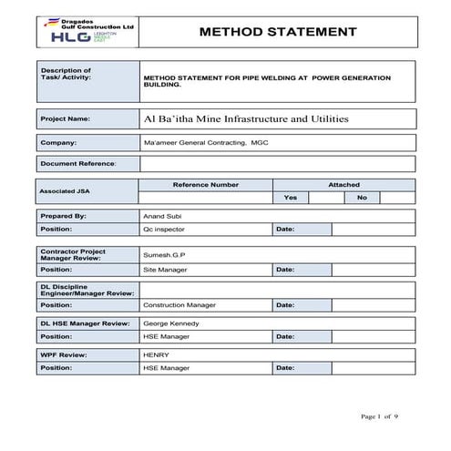 Method statement for structural concrete repair rev.0
