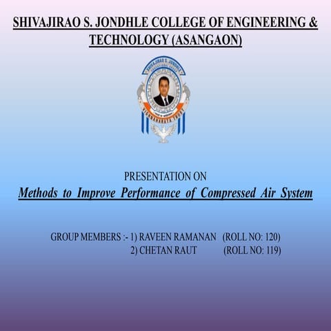 Methods to improve performance of compressed air system | PPTX