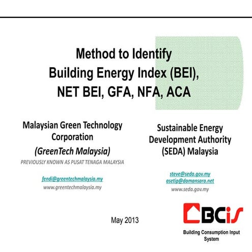 Method to identify Building Energy Index BEI | PDF