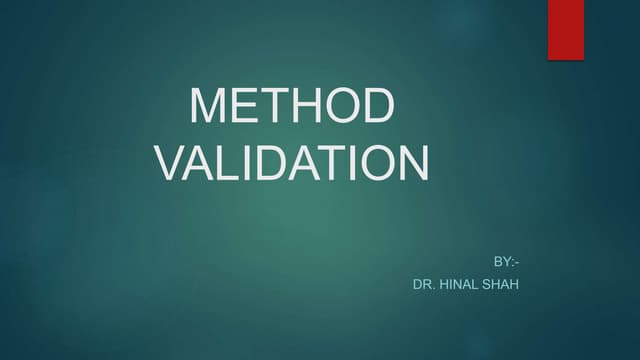Method verification | PDF