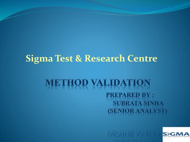 Method Validation Linearity Ppt