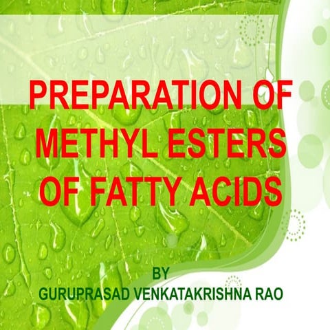 Methyl ester | PPT