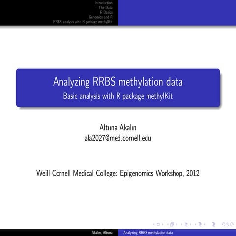 Analyzing RRBS methylation data | PDF