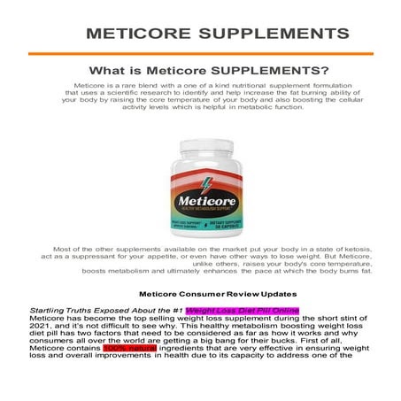 Meticore supplements | PDF