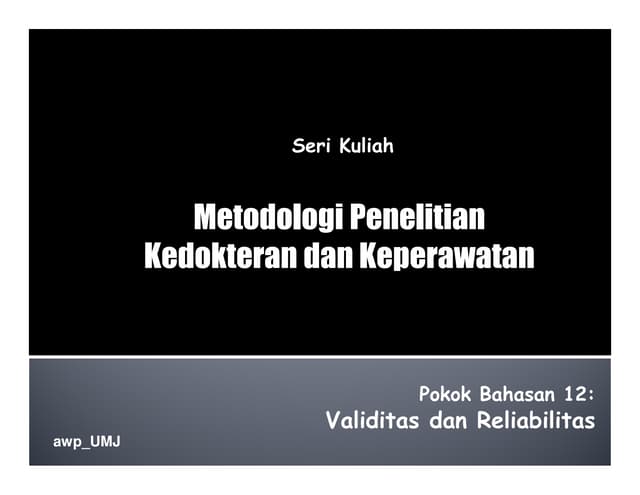 VALIDITAS DAN RELIABILITA INSTRUMEN | PDF