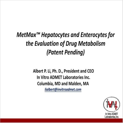 Webinar Slide - MetMax Hepatocytes and Enterocytes 09-20-17 | PDF