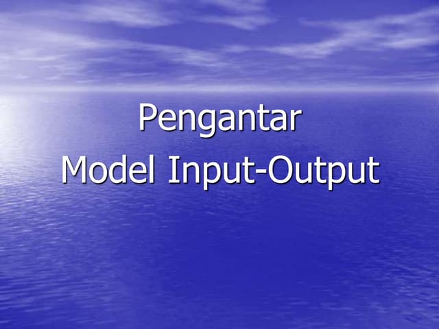 Kuliah 2 penerapan matriks dalam ekonomi | PPTX