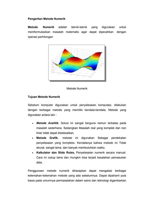 Metode Numerik Hybrid, pertemuan pertama | PPTX