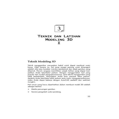 Metode praktis-pemodelan-3 d-dengan-autocad | PDF
