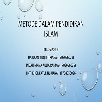 Metode dalam Pendidikan Islam | PPTX