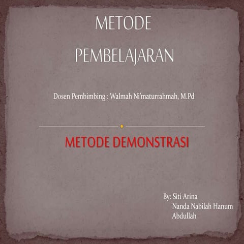 Metode demonstrasi | PPTX
