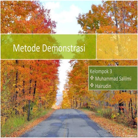 Strategi Pembelajaran : Metode Pembelajaran Demonstrasi | PPT