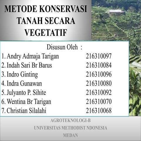 Metode konservasi tanah secara vegetatif | PPTX