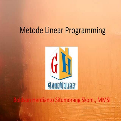 Metode linear programming | PPTX